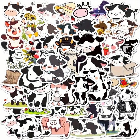 Design | Set Of 5 Cute Cow Stickers Black White | Poshmark